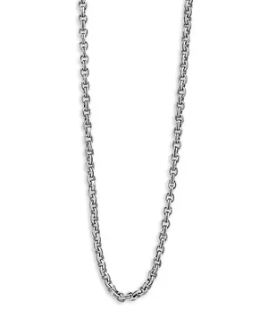 Lagos Sterling Anthem Double Link Caviar Chain Necklace - Silver