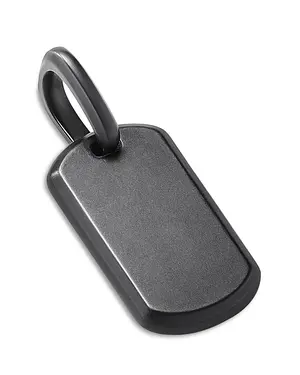 David Yurman Chevron Tag In Titanium