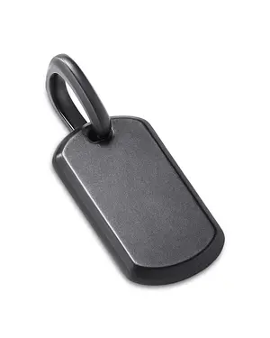 David Yurman Chevron Tag In Titanium - Black