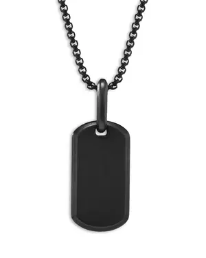 David Yurman Chevron Tag In Titanium - Black