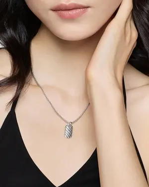 David Yurman Sculptured Cable Dog Tag Enhancer Pendant