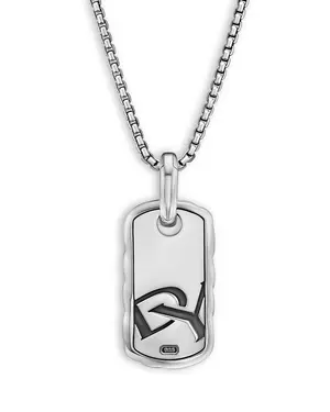 David Yurman Sculptured Cable Dog Tag Enhancer Pendant