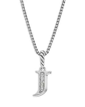 David Yurman Pave Initial Pendant Necklace - J