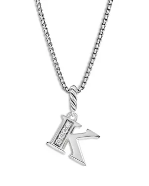 David Yurman Initial Pendant Necklace With Diamonds - K