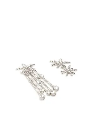 Maje Rhinestone Shooting Star Asymmetrical Drop Earrings