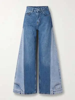 BETTTER Net Sustain Two-tone Wide-leg Jeans