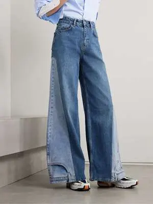 BETTTER Net Sustain Two-tone Wide-leg Jeans