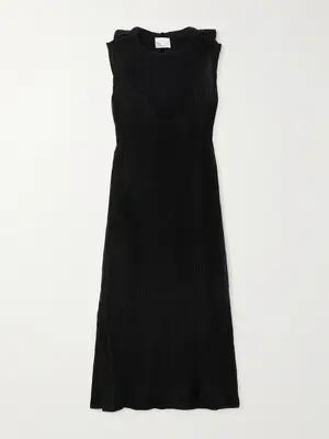 Lisa Marie Fernandez Net Sustain Column Hooded Linen-blend Gauze Maxi Dress - Black