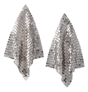 Rabanne Pixel Flow Earrings - Silver