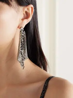 Rabanne Pixel Flow Earrings - Silver