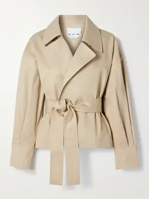 Sasuphi Valentina Belted Cropped Jacket - Neutrals