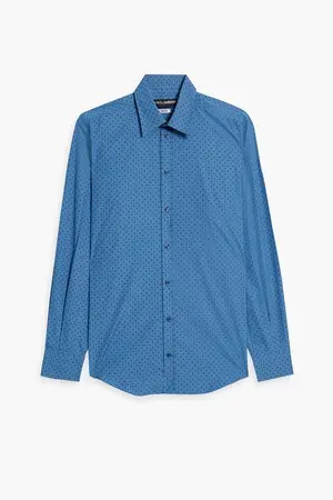 Dolce & Gabbana Polkadot Cottonpoplin Shirt - Blue