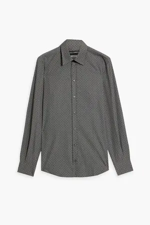 Dolce & Gabbana Polkadot Cottonpoplin Shirt - Gray