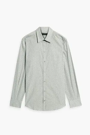 Dolce & Gabbana Polkadot Cottonpoplin Shirt Light Gray