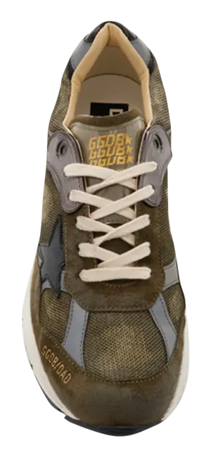 GOLDEN GOOSE Running Dad Suede Sneakers - Olive