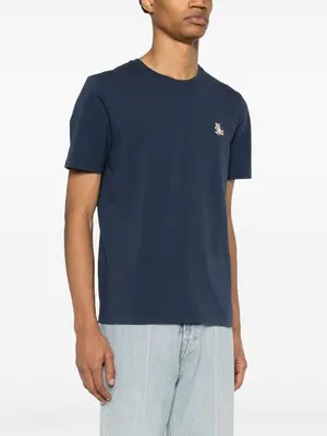 Maison Kitsuné Chillax Fox-appliqué T-shirt - Blue