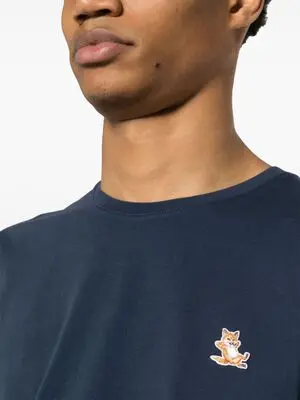 Maison Kitsuné Chillax Fox-appliqué T-shirt - Blue