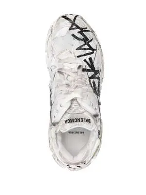 Balenciaga Runner Graffiti Sneakers - White