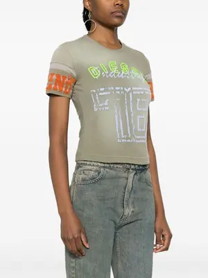 DIESEL® T-uncusl Flocked-logo T-shirt - Green