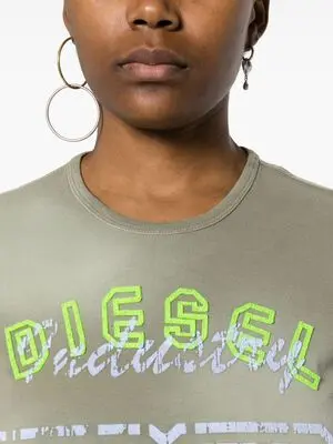 DIESEL® T-uncusl Flocked-logo T-shirt - Green