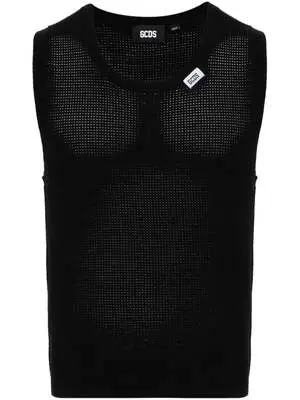 Gcds Waffle-knit Sleeveless Jumper