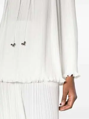 LANVIN Plissé Lace-up Blouse - White