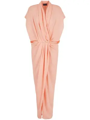 Giorgio Armani Draped Silk Midi Dress