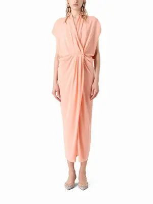 Giorgio Armani Draped Silk Midi Dress