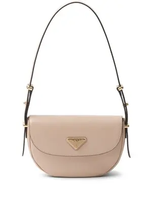 Prada Arqué Leather Shoulder Bag - Neutrals