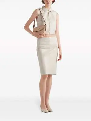 Prada Arqué Leather Shoulder Bag - Neutrals