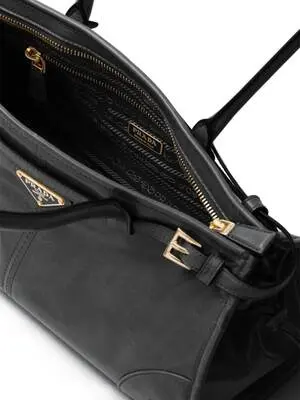 Prada Bonnie Medium Leather Handbag - Black
