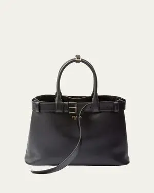 Prada Grain Leather Top-handle Bag - Nero