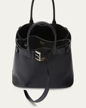 Prada Grain Leather Top-handle Bag - Nero