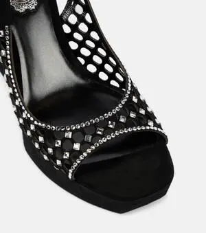 Rene Caovilla Embellished Suede Platform Sandals