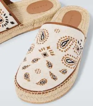 Alanui Bandana Jacquard Espadrille Slides