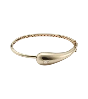 Mateo Water Droplet Bangle With Diamond - Gold