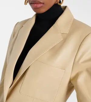 JOSEPH Jacques Leather Blazer - Beige