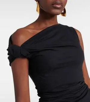 Alexander McQueen One-shoulder Cotton-blend Top