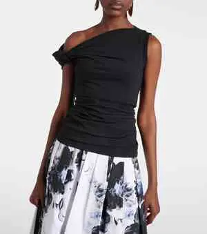Alexander McQueen One-shoulder Cotton-blend Top