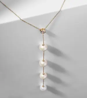 Mateo 14kt Diamond And Pearl Necklace