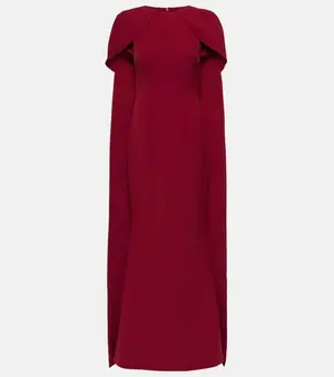 Safiyaa Ginkgo Caped Gown - Red