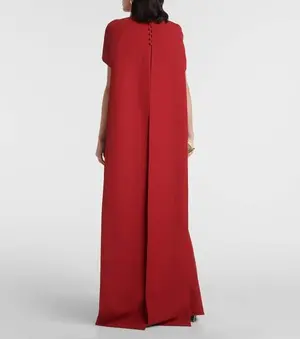 Safiyaa Ginkgo Caped Gown - Red