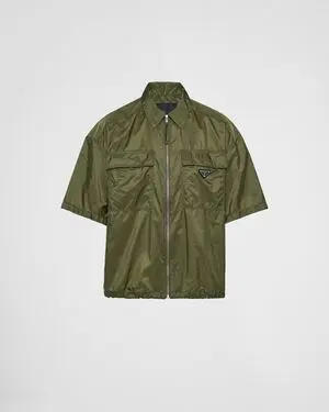 Prada Short-sleeve Light Re-Nylon Shirt Military Green