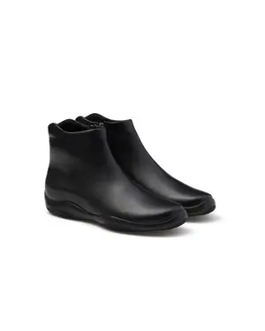 Prada Toblach Leather Ankle Boots