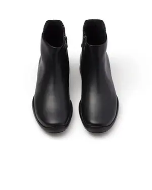 Prada Toblach Leather Ankle Boots