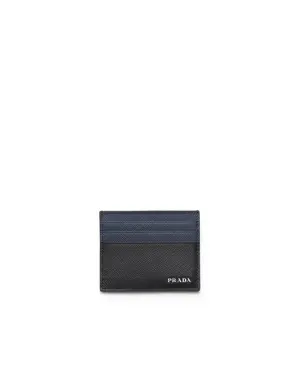Prada Saffiano Leather Card Holder - Black