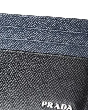 Prada Saffiano Leather Card Holder - Black