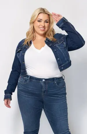 SLINK JEANS Crop Denim Jacket