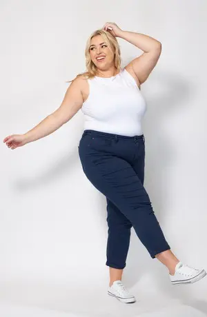 SLINK JEANS High-rise Ankle Boyfriend Jeans - Blue Night
