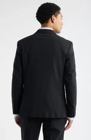 Nordstrom Henrik Trim Fit Solid Stretch Wool Suit Jacket - Black